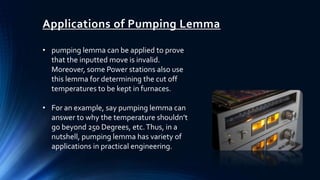 Pumping lemma Theory Of Automata | PPTX