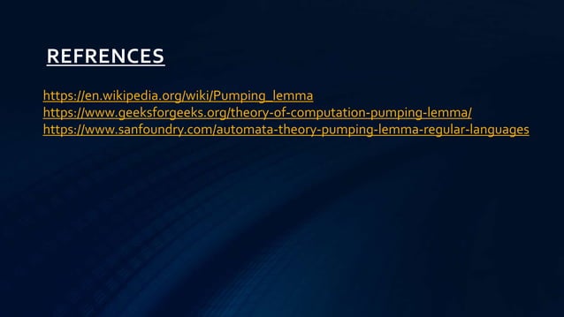 Pumping lemma Theory Of Automata | PPTX | Programming Languages | Computing