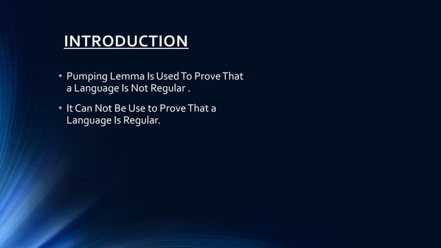 Pumping lemma Theory Of Automata | PPTX | Programming Languages | Computing