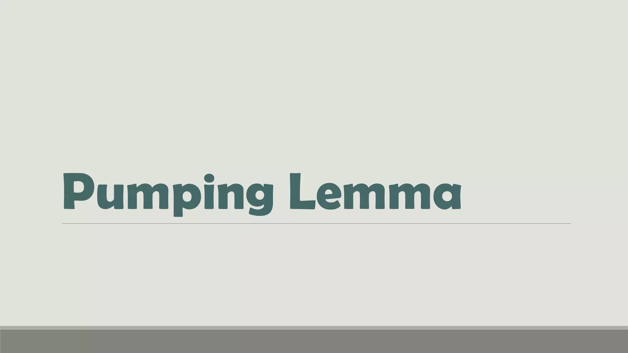 Pumping lemma | PDF