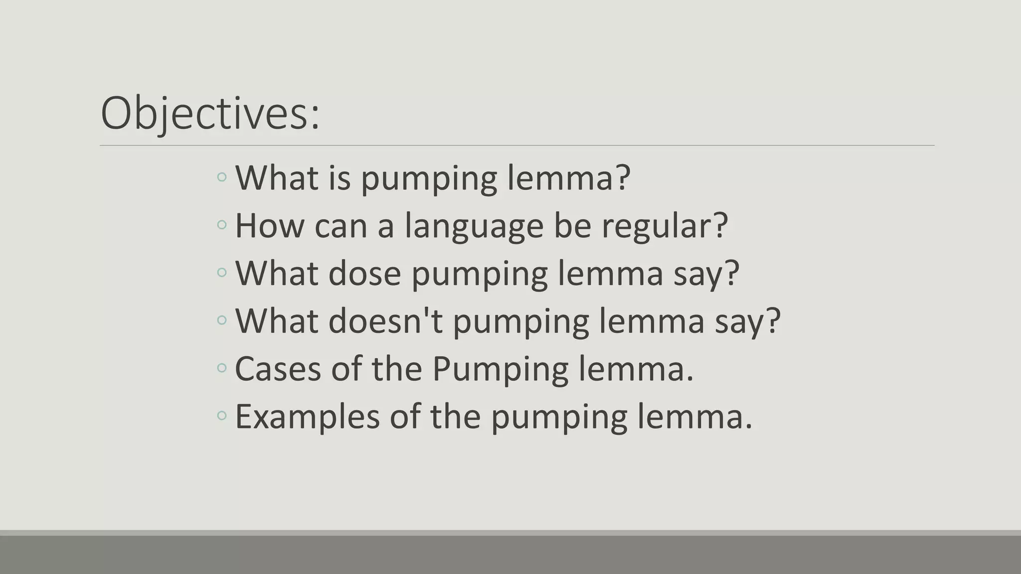 Pumping lemma | PDF