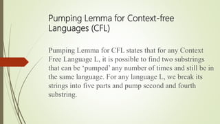 Pumping lemma | PPTX