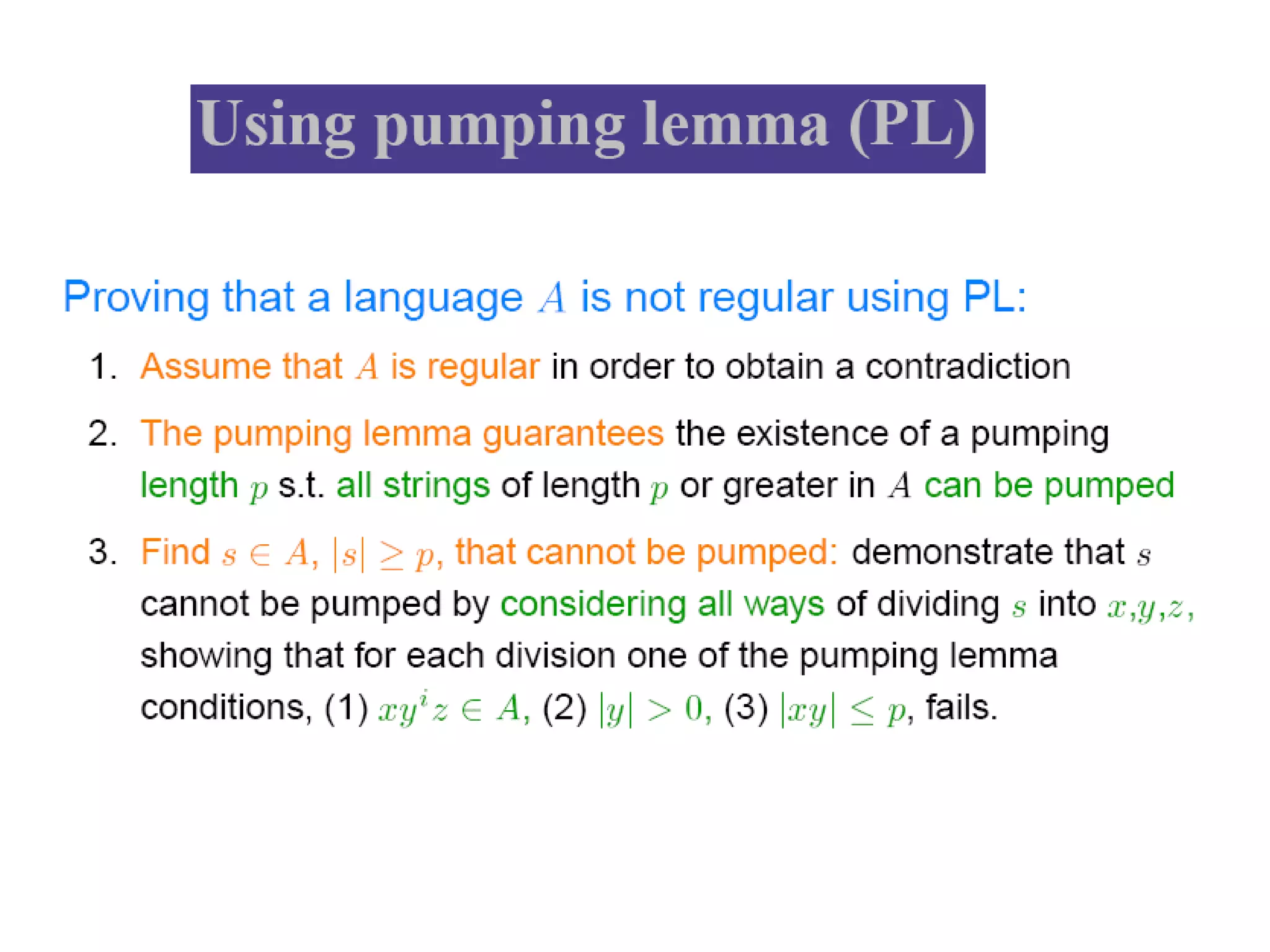 Pumping lemma for regular language | PPTX