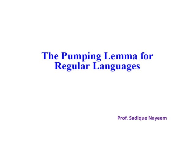 Pumping lemma for regular language | PPTX