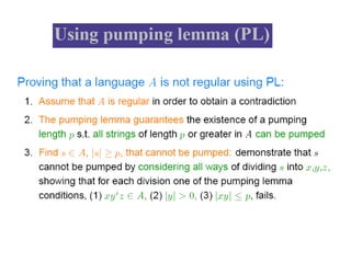 Pumping lemma for regular language | PPTX
