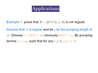 Pumping lemma for regular language | PPTX