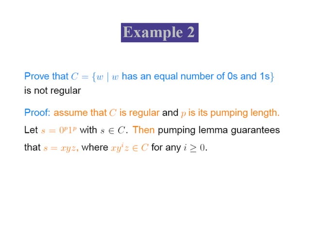 Pumping lemma for regular language