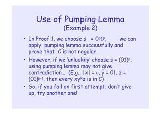Pumping lemma for regular set h1 | PPT