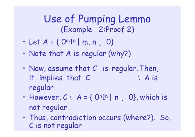 Pumping Lemma For Regular Set H1
