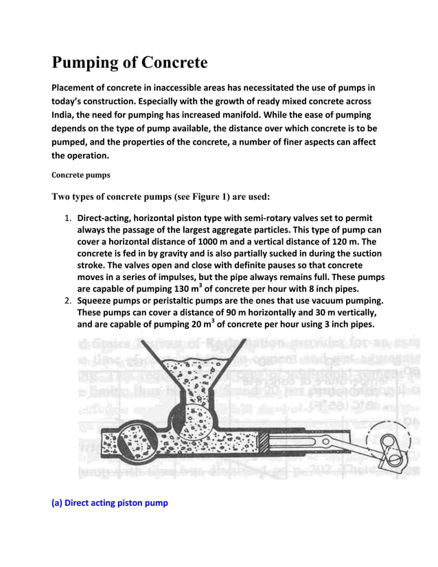 Pumping of concrete | DOCX | Civil Engineering Industry | Industries