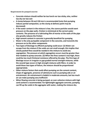 Pumping of concrete | DOCX