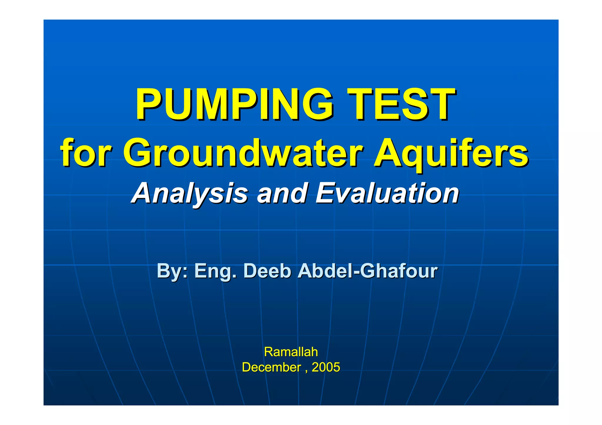 Pumping test | PDF