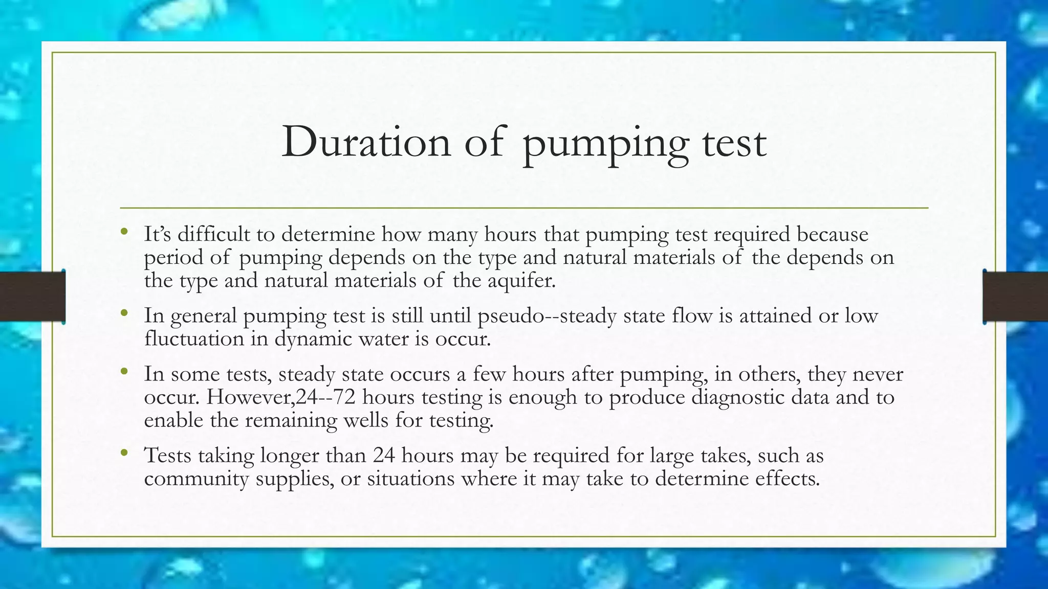 Pumping test | PPTX