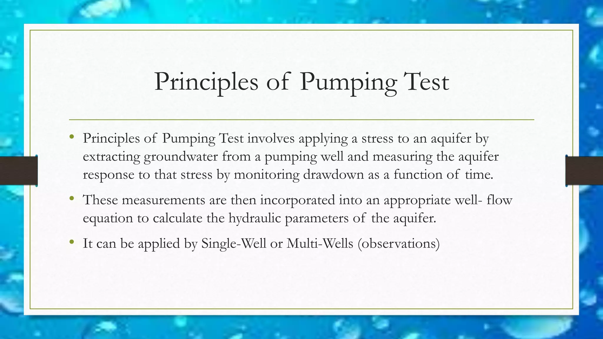 Pumping test | PPTX