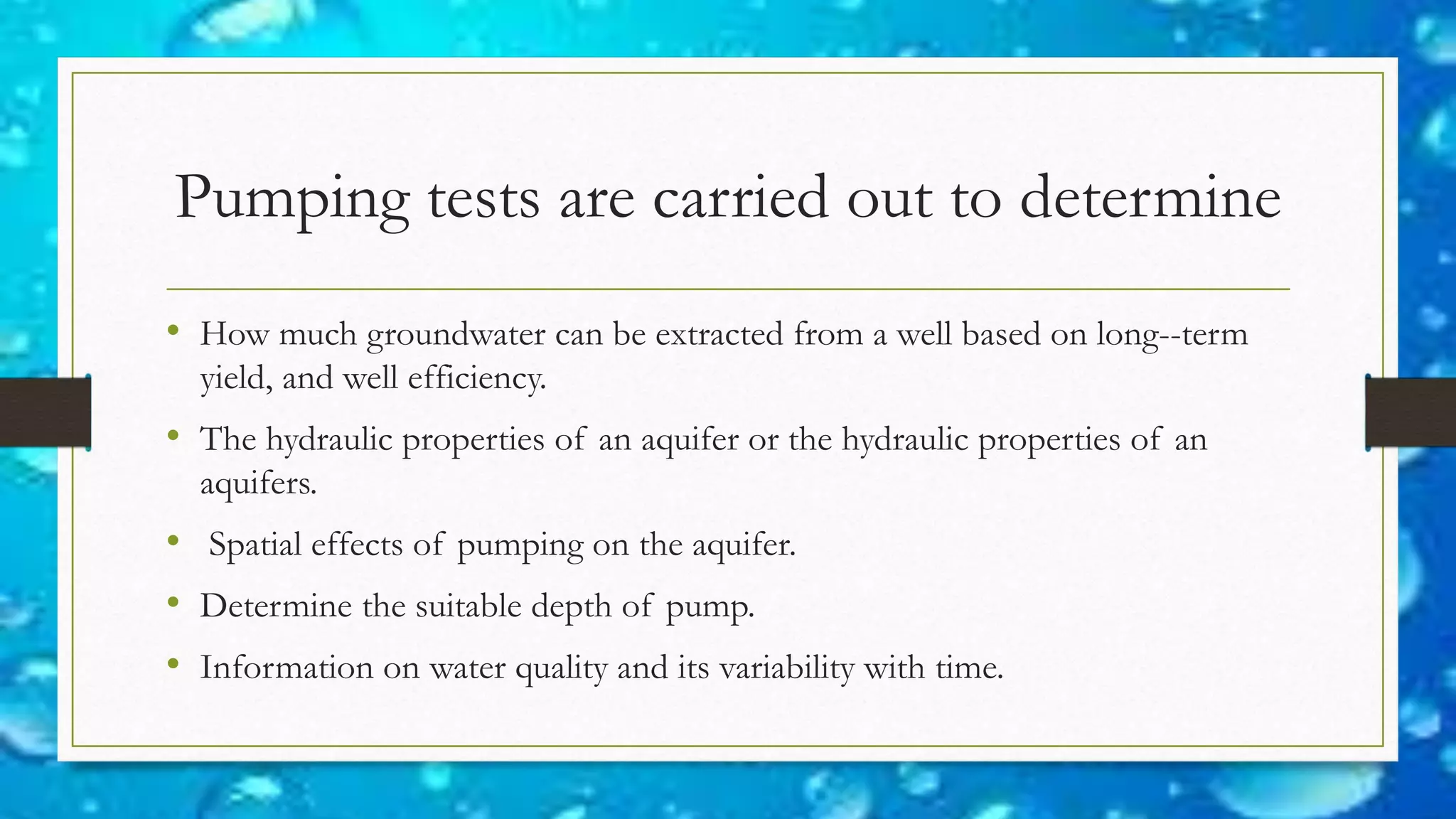 Pumping test | PPTX