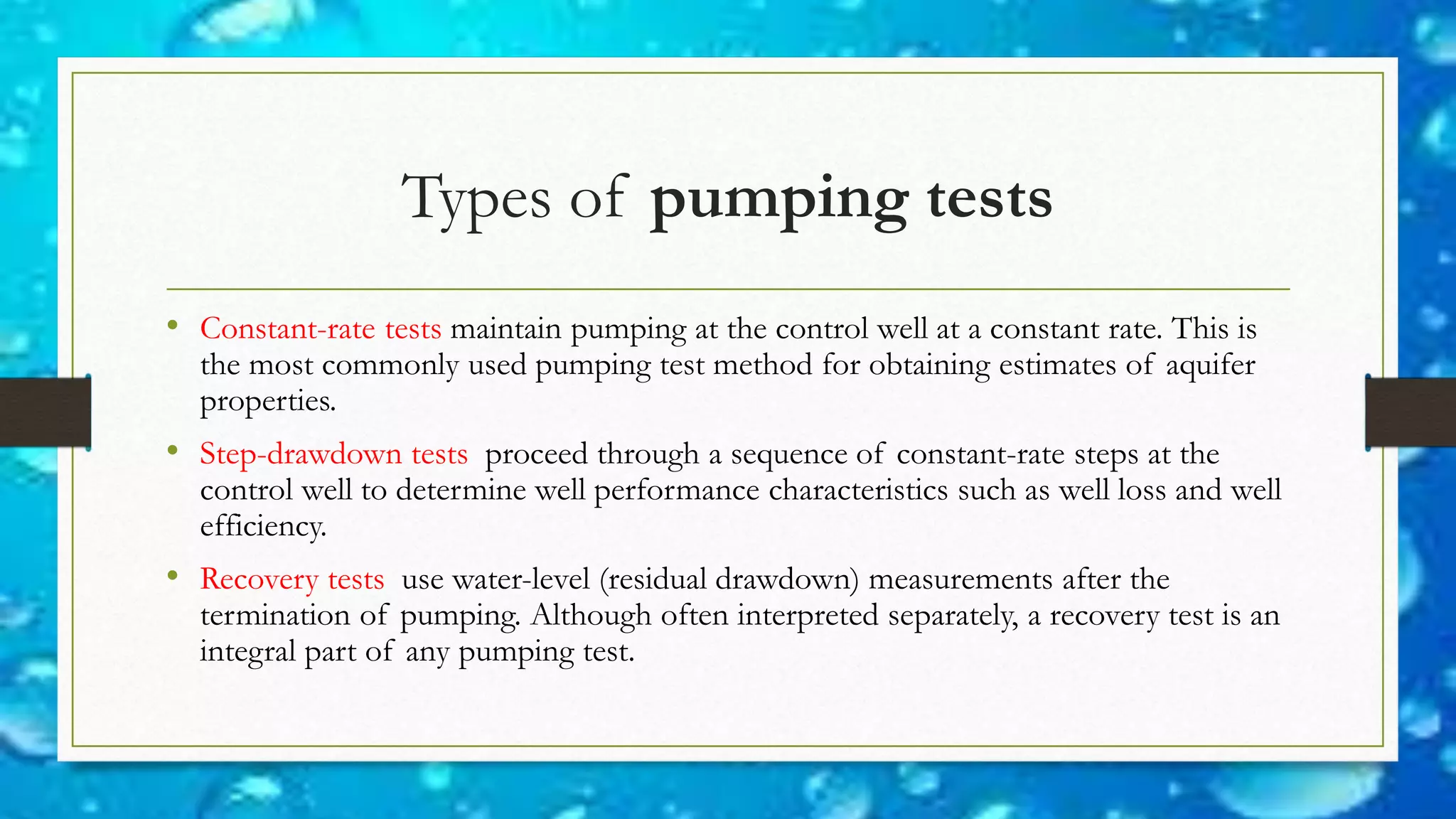 Pumping test | PPTX