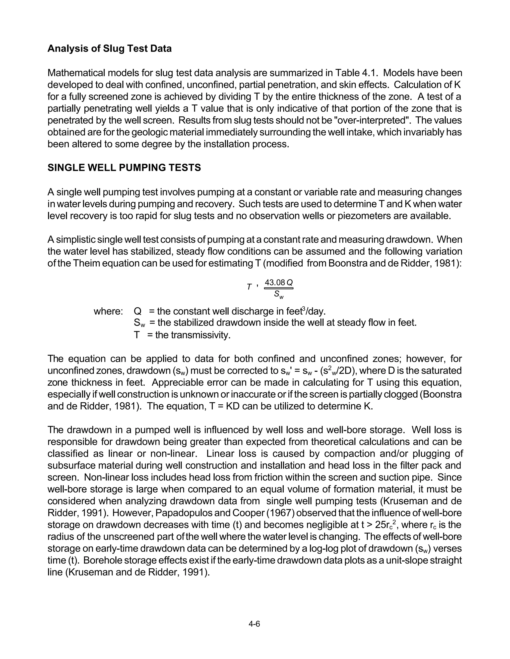 Pumping tests, epa guidance | PDF