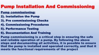 Pump installation guidelines in an industry | PDF