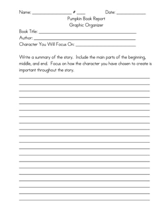 Pumpkin book report | PDF