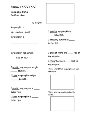 Pumpkin data collection | DOCX