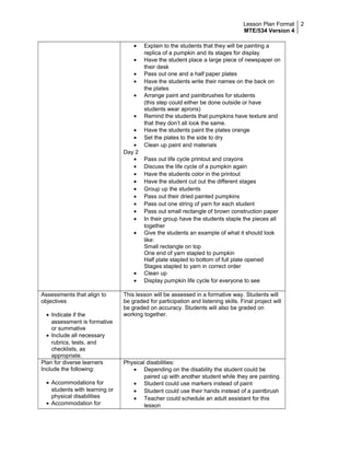 Pumpkin lesson plan | PDF