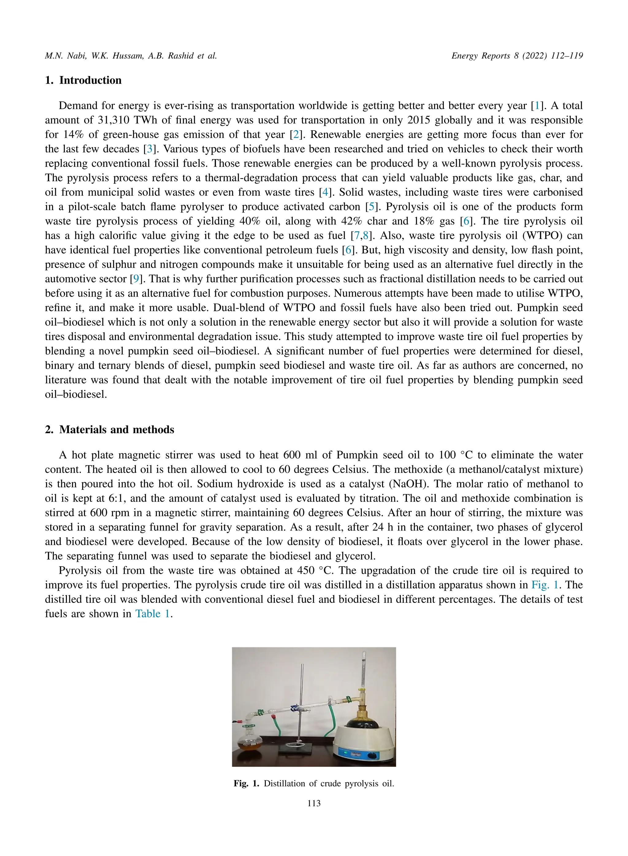 Notable improvement of fuel properties of waste tire pyrolysis oil by ...