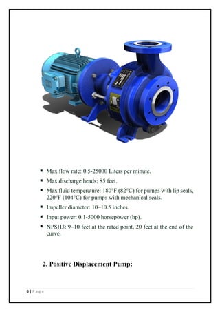 Different Types of Pump with Specifications | PDF