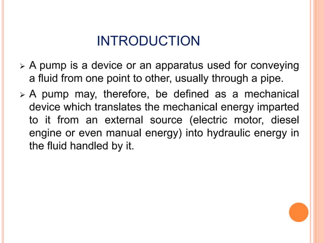 Pumps | PPTX | Chemistry | Science