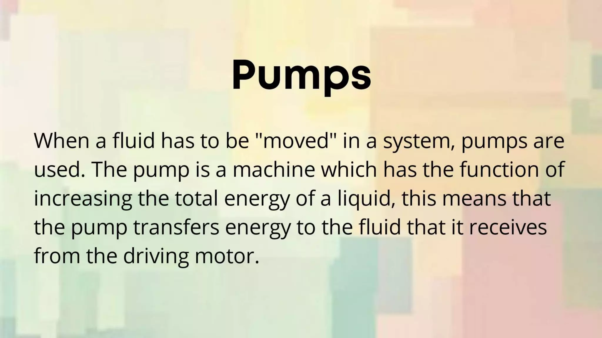 Transportation of fluids via Pumps | PPTX