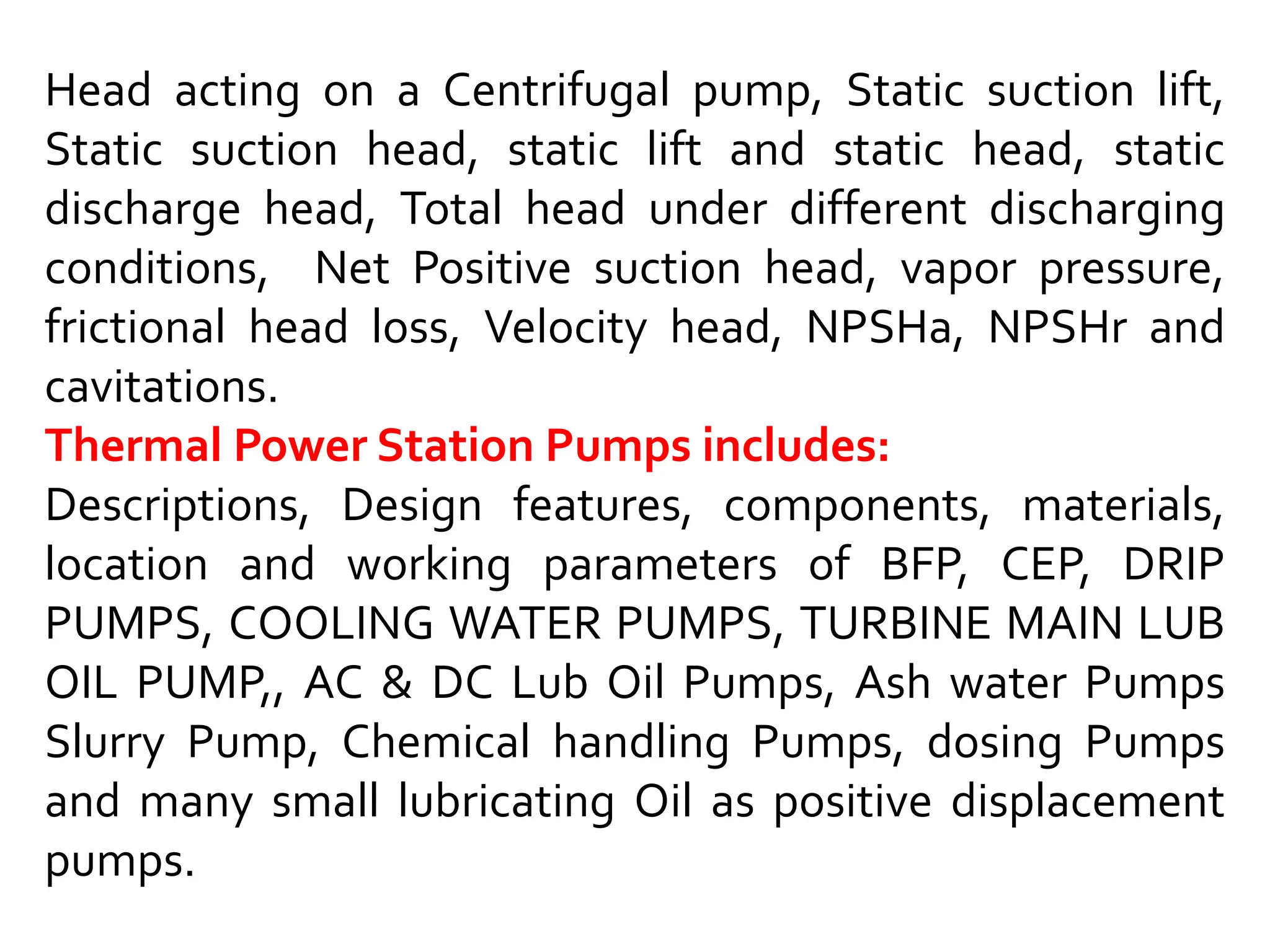 Pumps of all the pump of power plant engineer | PPTX