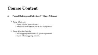 Pumps training course and air compressor units | PPT