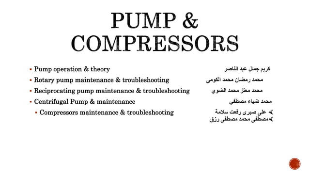 Pumps and compressor | PPTX | Physics | Science