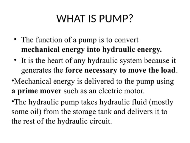 PUMPS PPT.pptx. Types of pumps in hydraulic machines. | PPTX