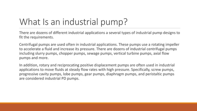 Pumps presentation | PPTX