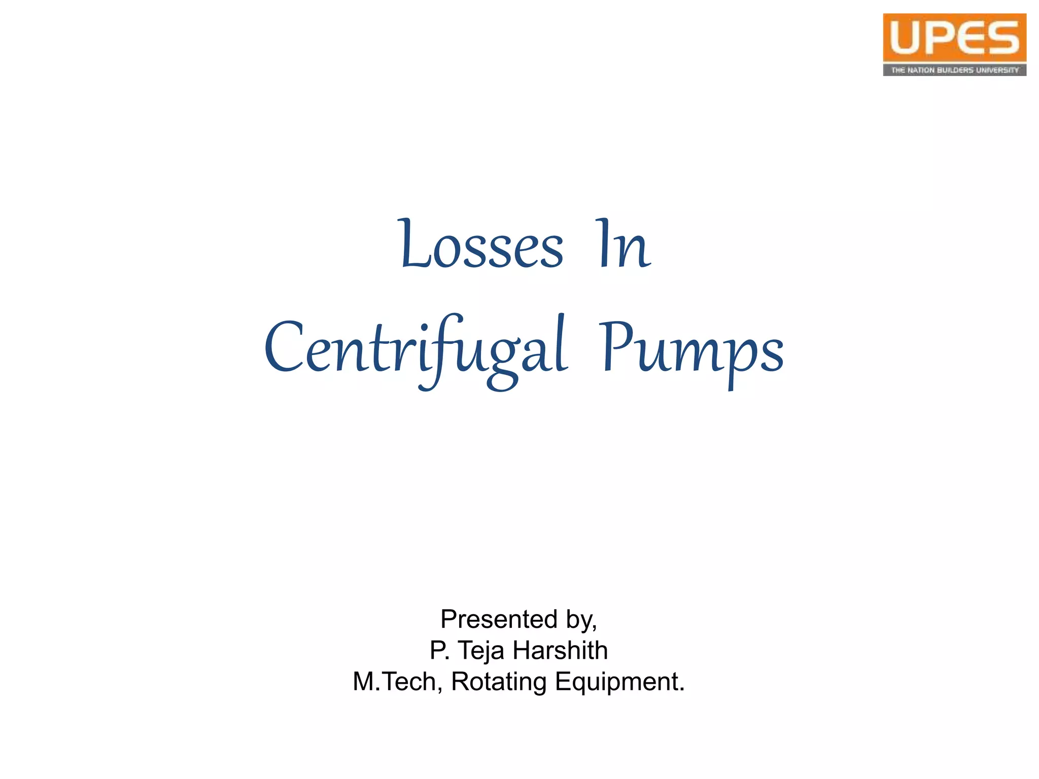 Losses in Pumps | PPTX