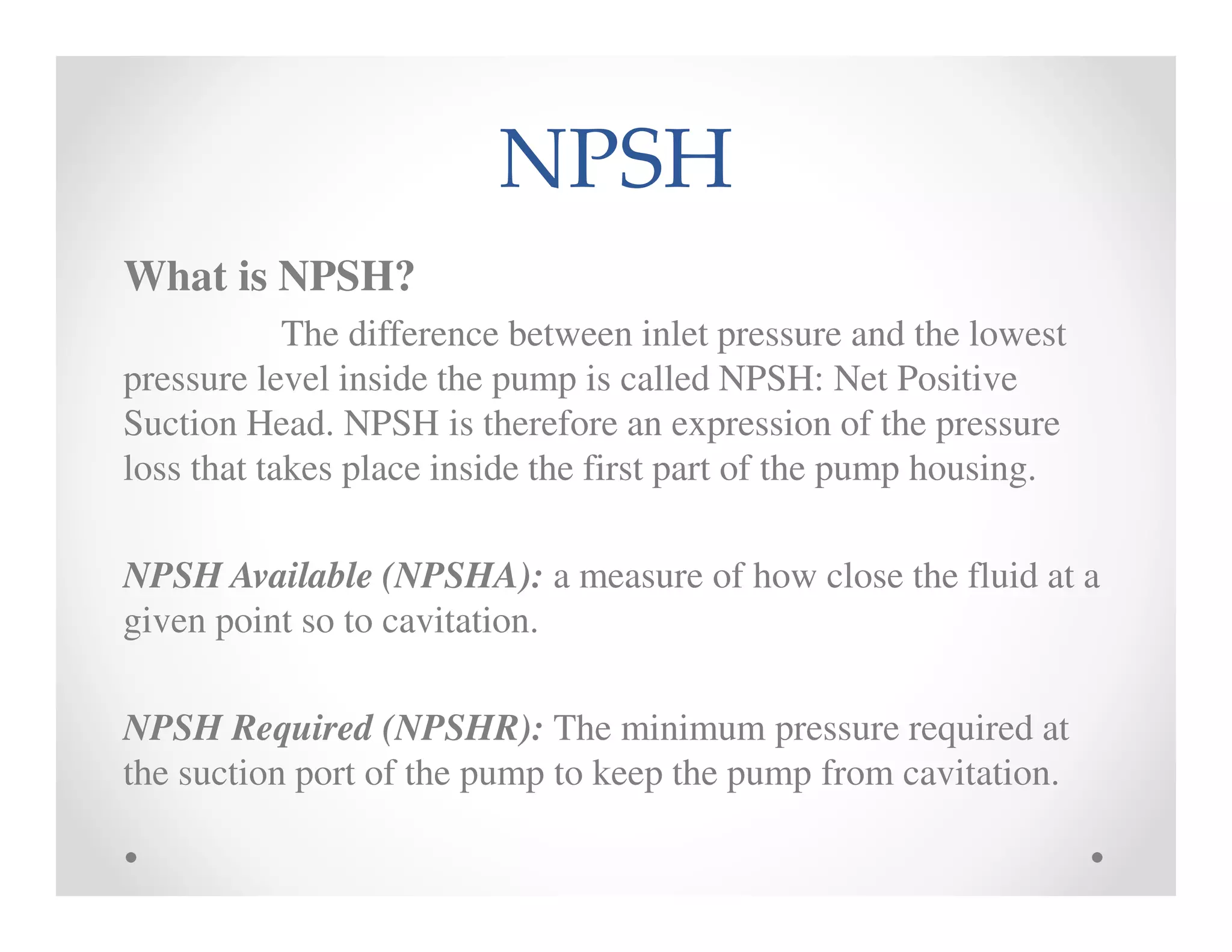 Pumps and types, Npsh, centrifugal pump | PDF