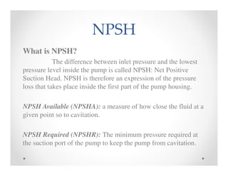 Pumps and types, Npsh, centrifugal pump | PDF