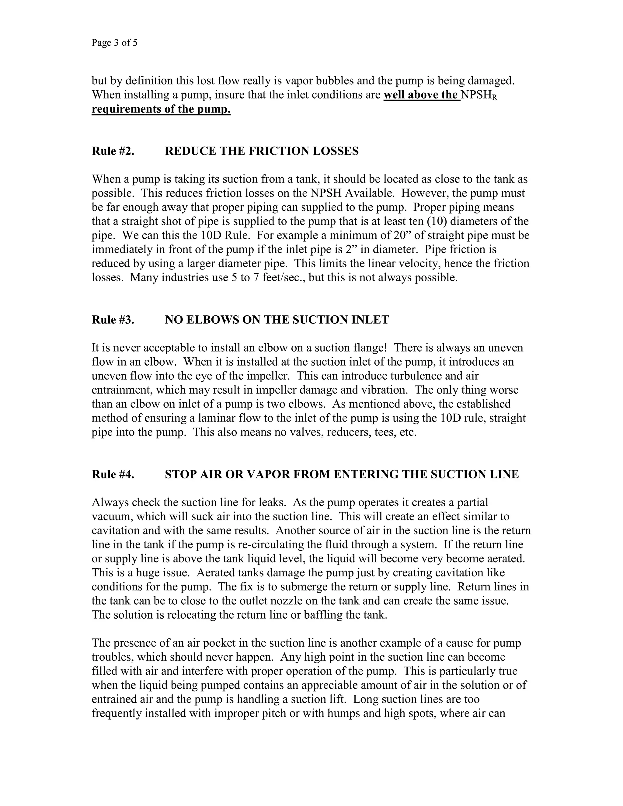 Pump suction piping rules | PDF