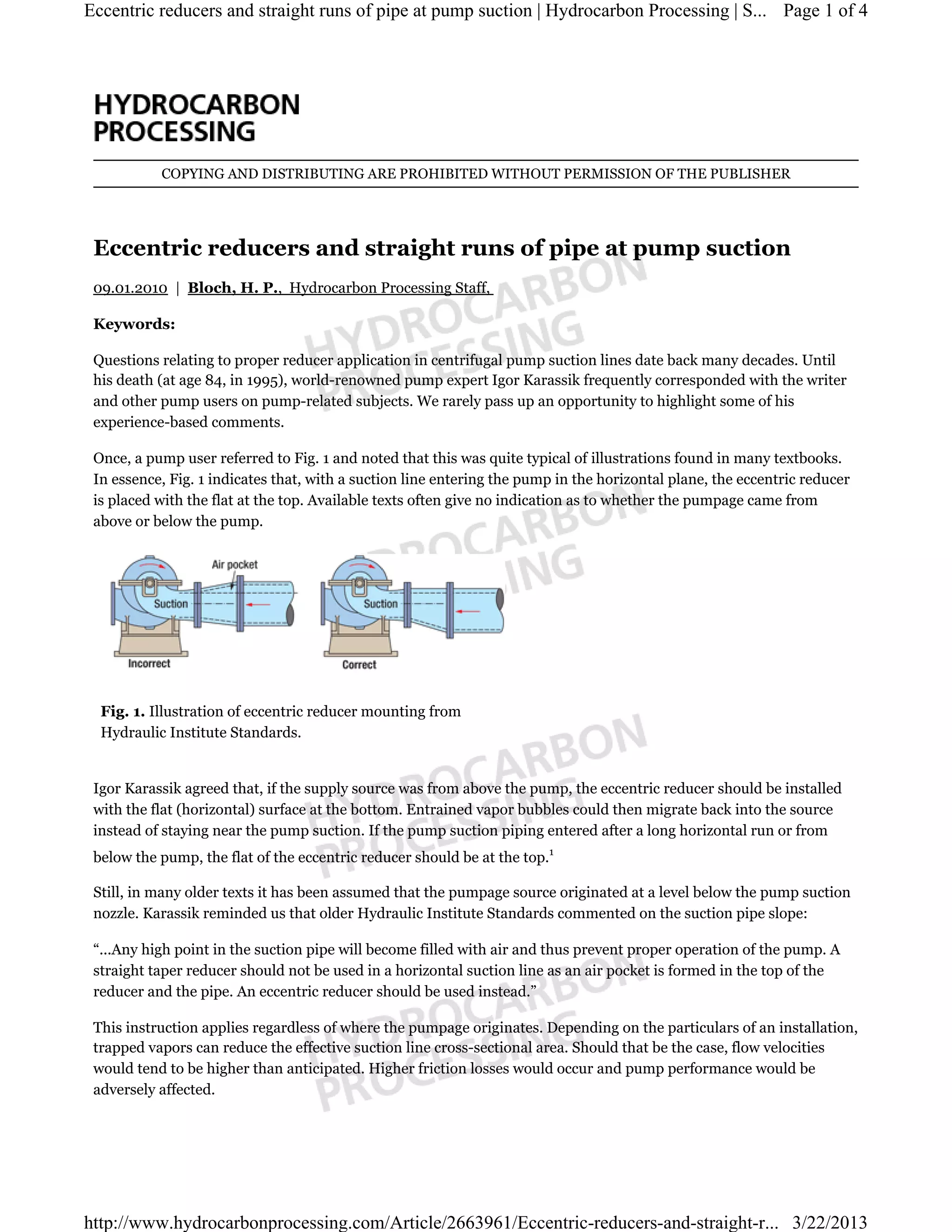 Pump suction piping rules | PDF