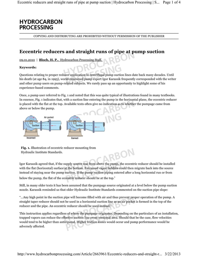 Pump suction piping rules | PDF