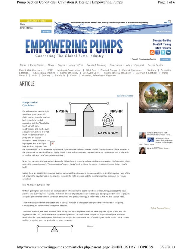 Pump suction piping rules | PDF