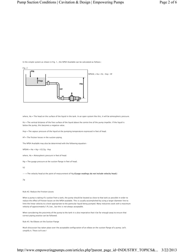 Pump suction piping rules | PDF