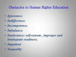 HUMAN RIGHTS IN ASPECTS OF EDUCATION | PPT