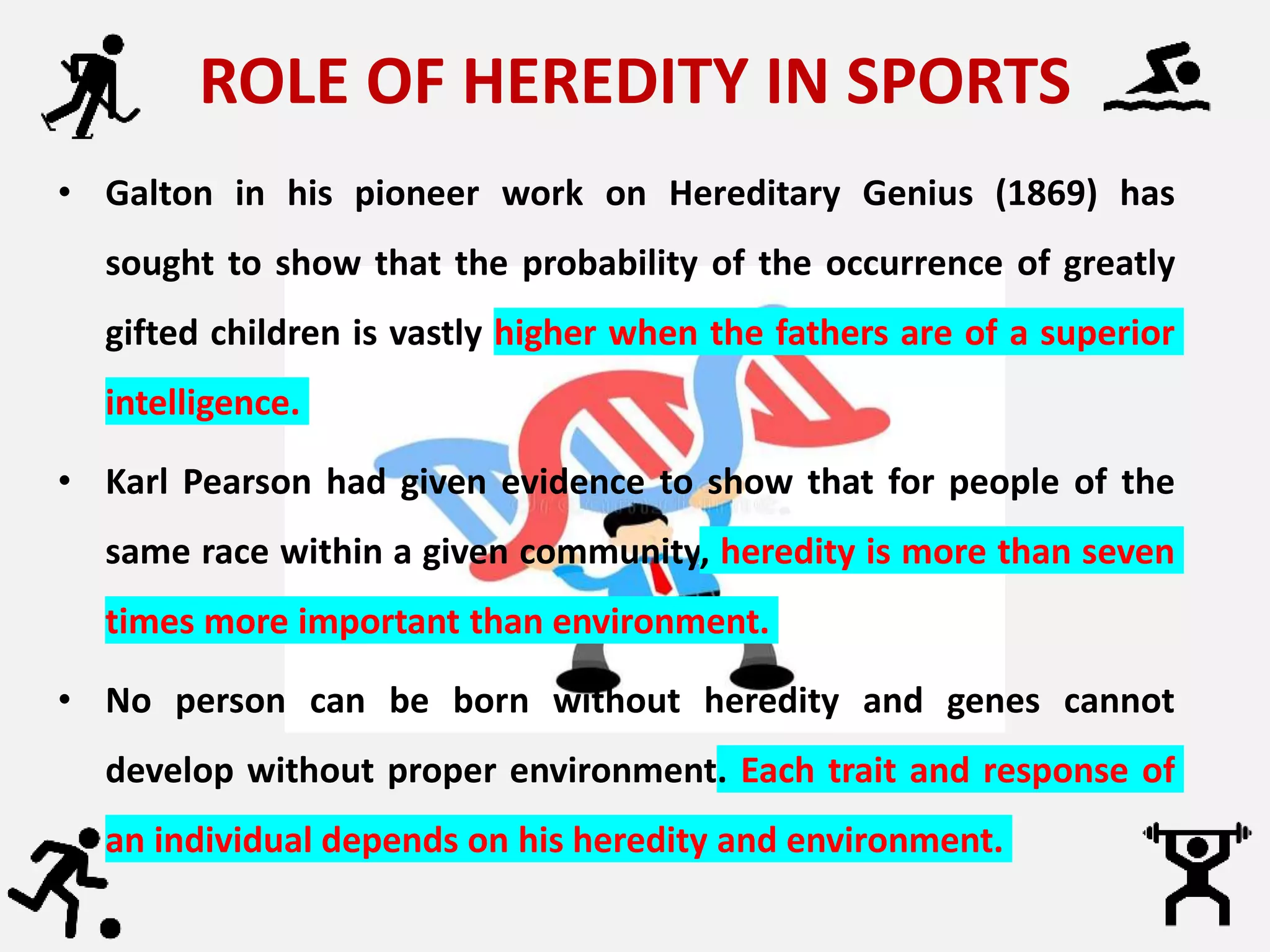 ROLE OF HEREDITY AND ENVIRONMENT IN SPORTS | PPT