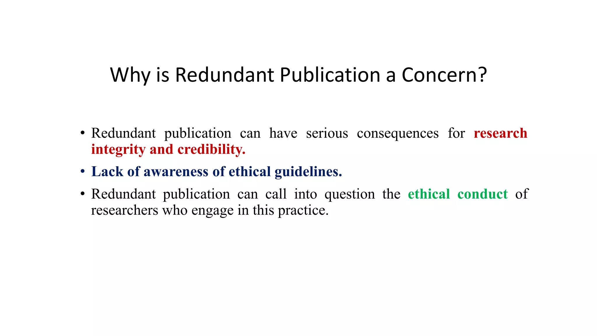 REDUNDANT PUBLICATION IN RESEARCH | PPTX
