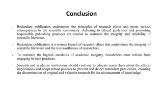 REDUNDANT PUBLICATION IN RESEARCH | PPTX