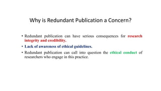 REDUNDANT PUBLICATION IN RESEARCH | PPTX