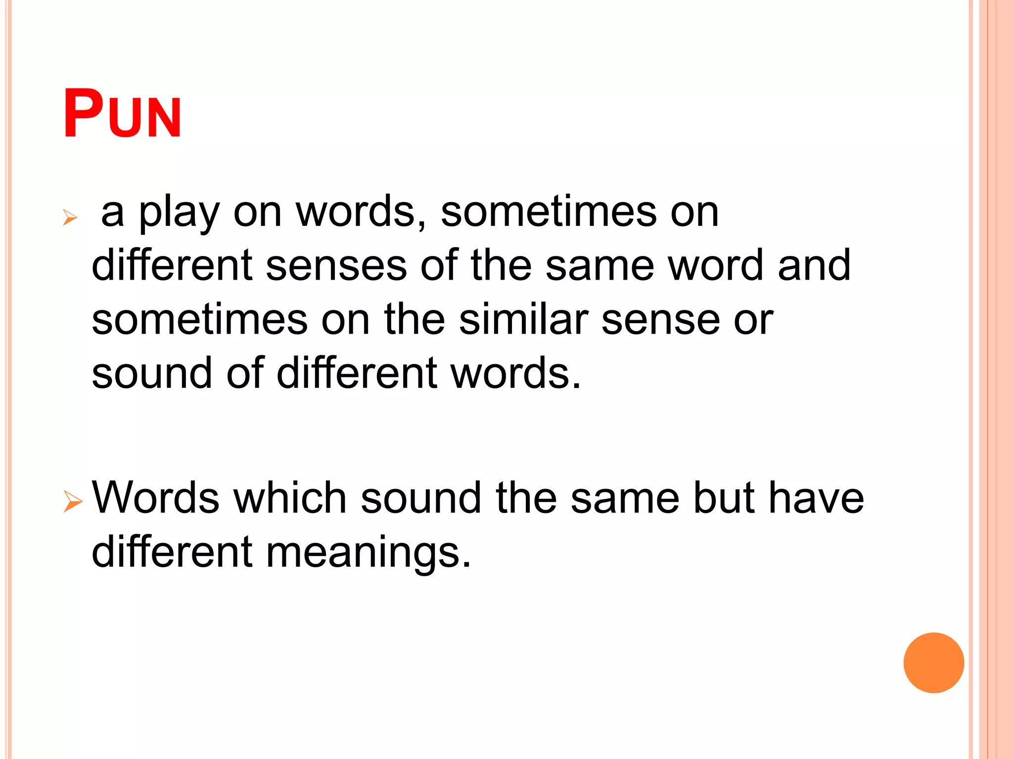 Parts of Speech (Pun and Assonance) | PPTX