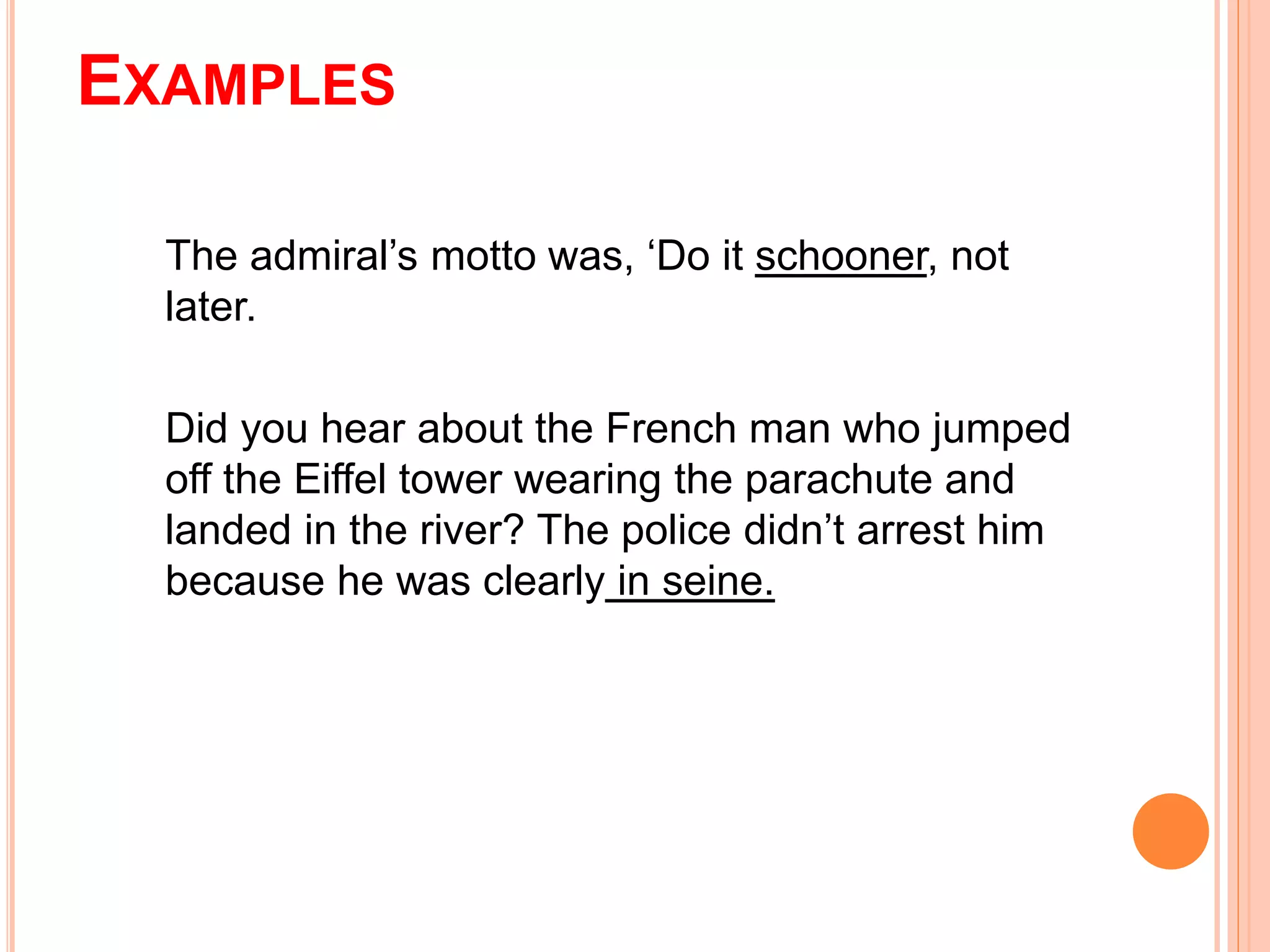 Parts of Speech (Pun and Assonance) | PPTX