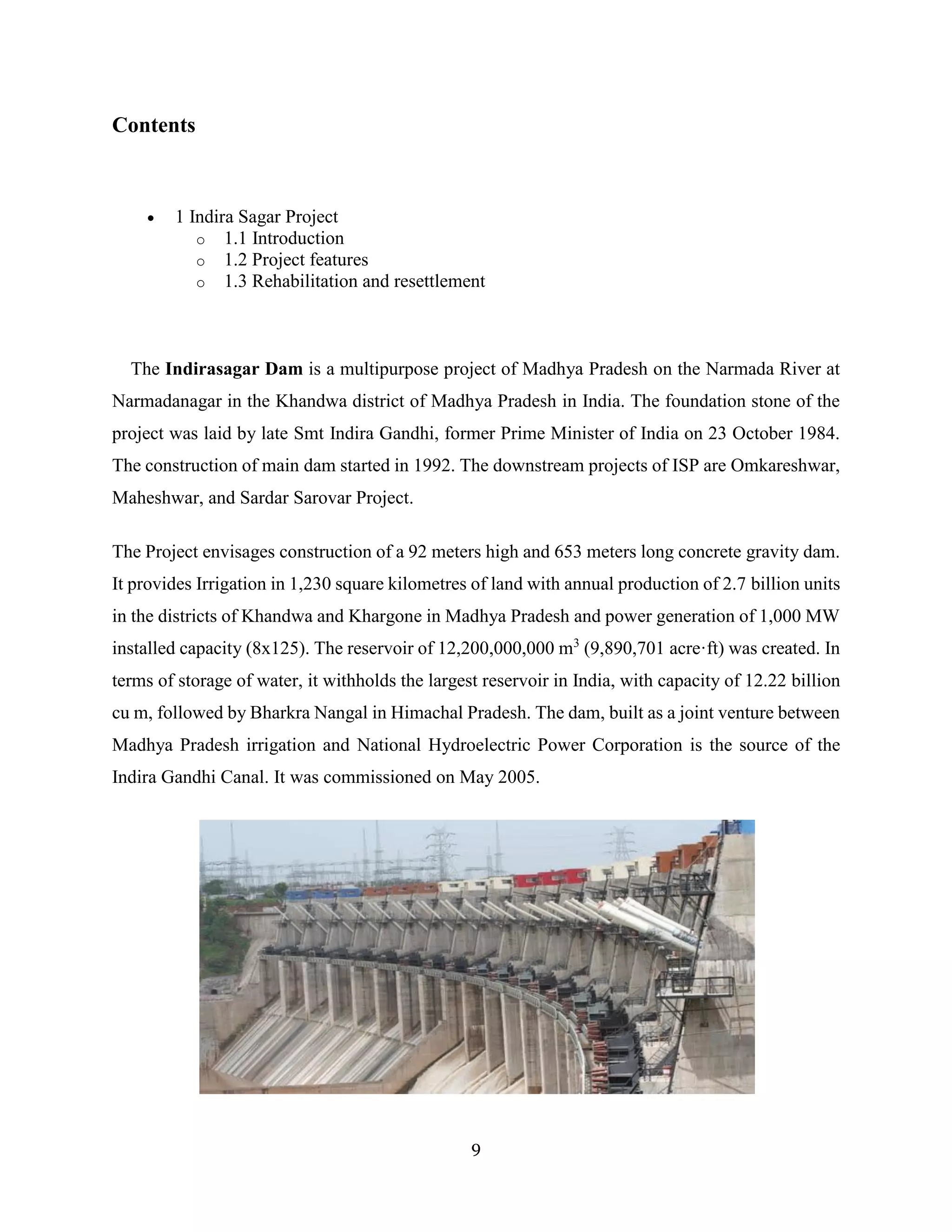 Punasa report on indra sagar Dam, 9608684800 | PDF